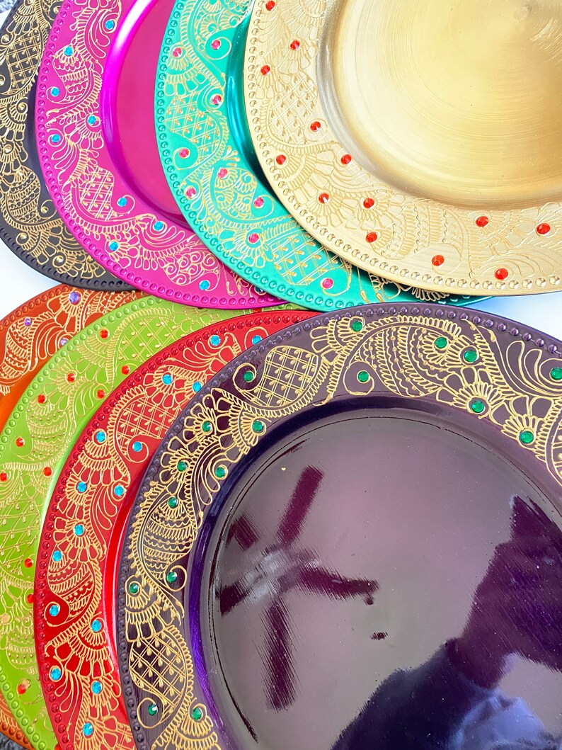 Set of 10 Assorted Colors Charger Plate. - Etsy