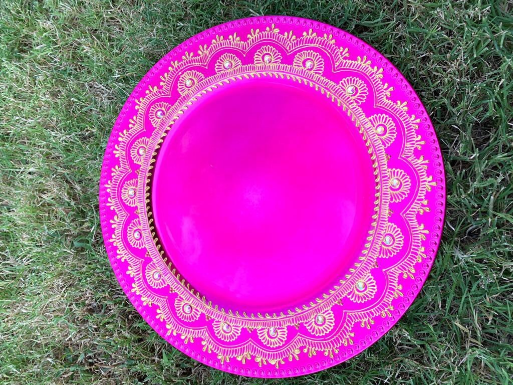 White Henna Charger Plate - Etsy