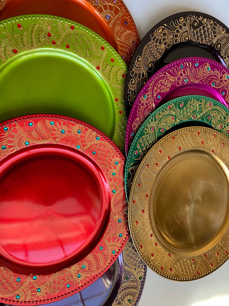 Set of 10 Assorted Colors Charger Plate. - Etsy