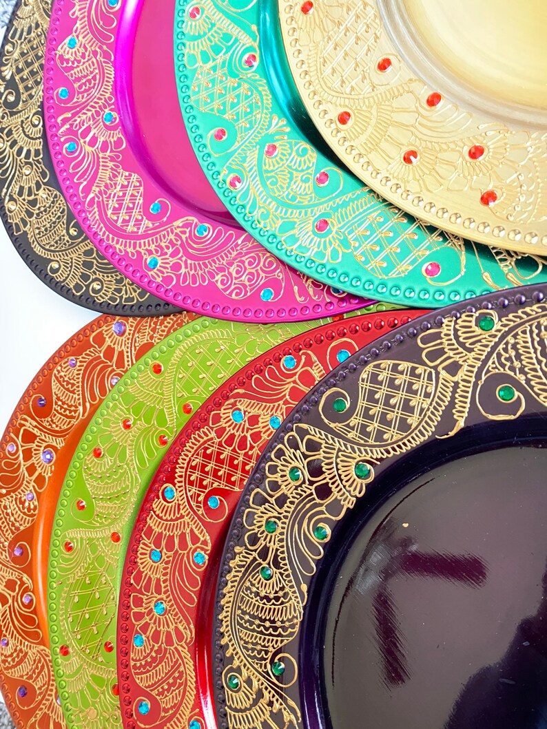 Set of 10 Assorted Colors Charger Plate. - Etsy