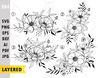 Row of Flowers Svg - Etsy