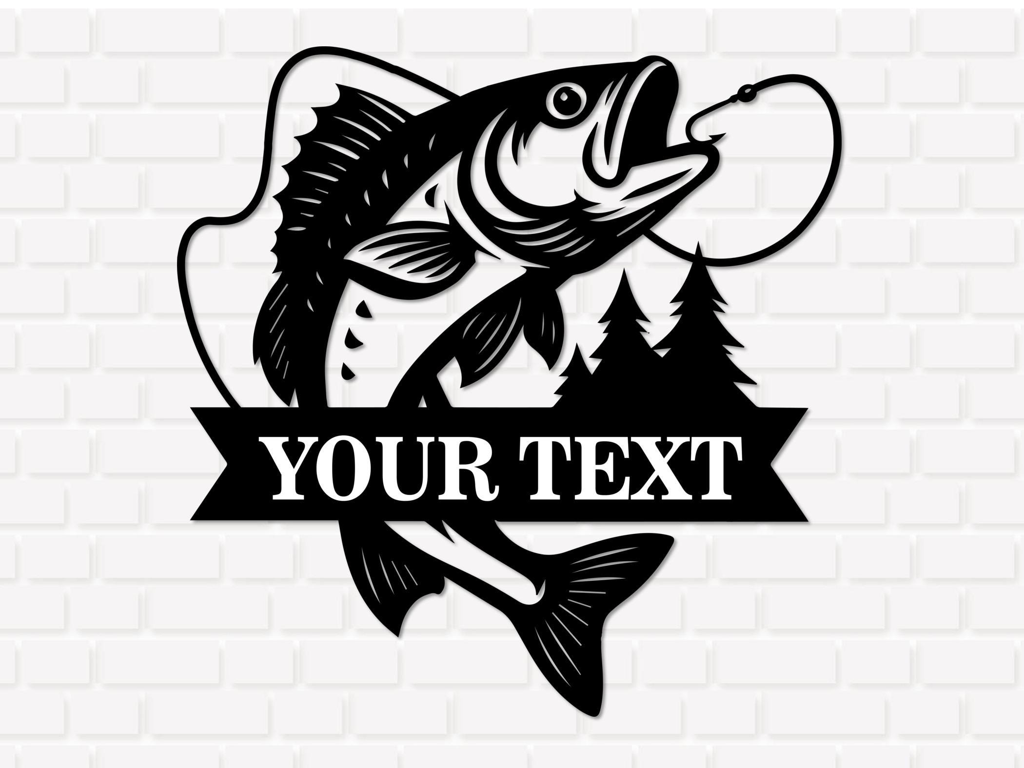 Fishing Monogram SVG PNG: Bass Fish Split Name Clipart - Cricut ...