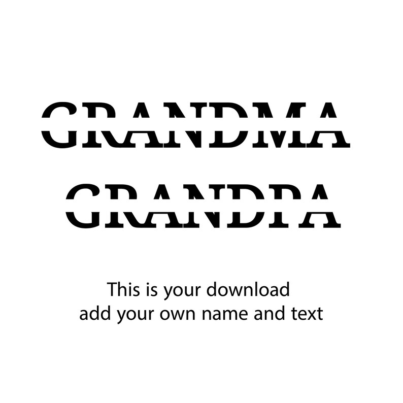 Grandparent Name Frame Svg: Personalized Family Split Design (instant ...