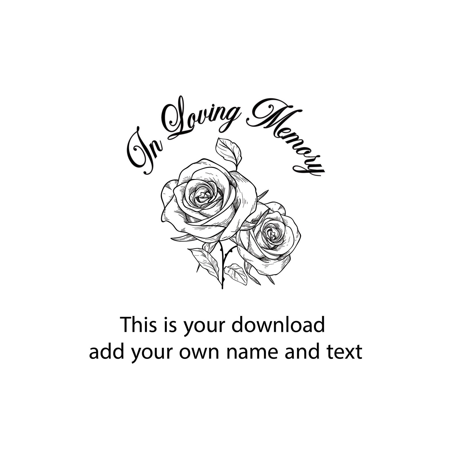 Memorial Rose SVG: in Loving Memory, Cricut, Silhouette (digital ...