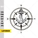 Anchor Compass Svg, Compass Anchor Svg, Nautical Anchor Svg, Nautical ...