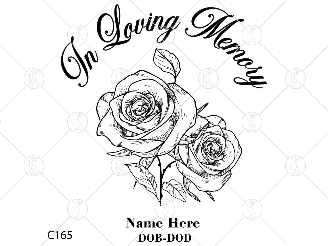 Memorial Rose SVG: in Loving Memory, Cricut, Silhouette (digital ...