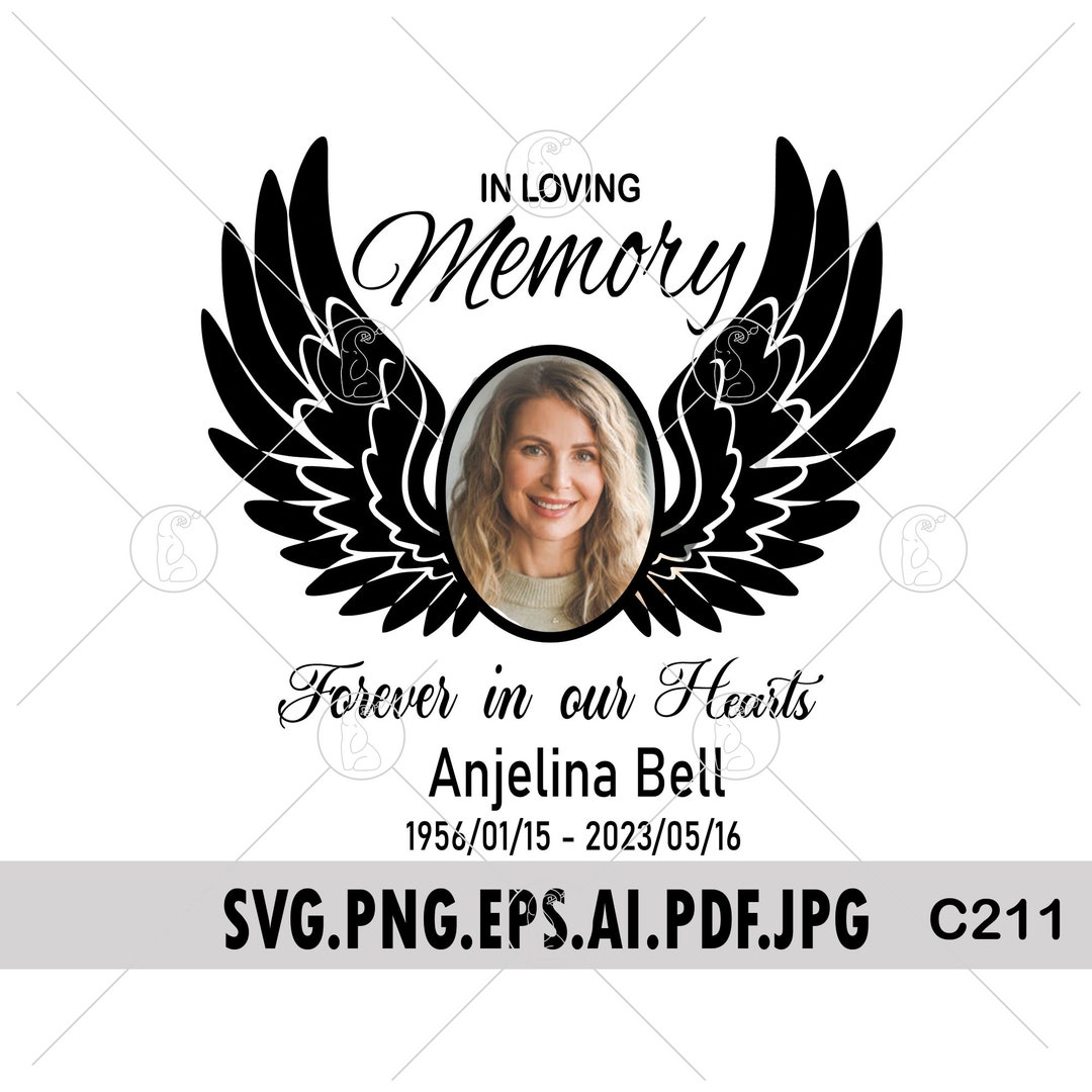 In Loving Memory Forever in Our Hearts SVG PNG Memorial Template Oval ...