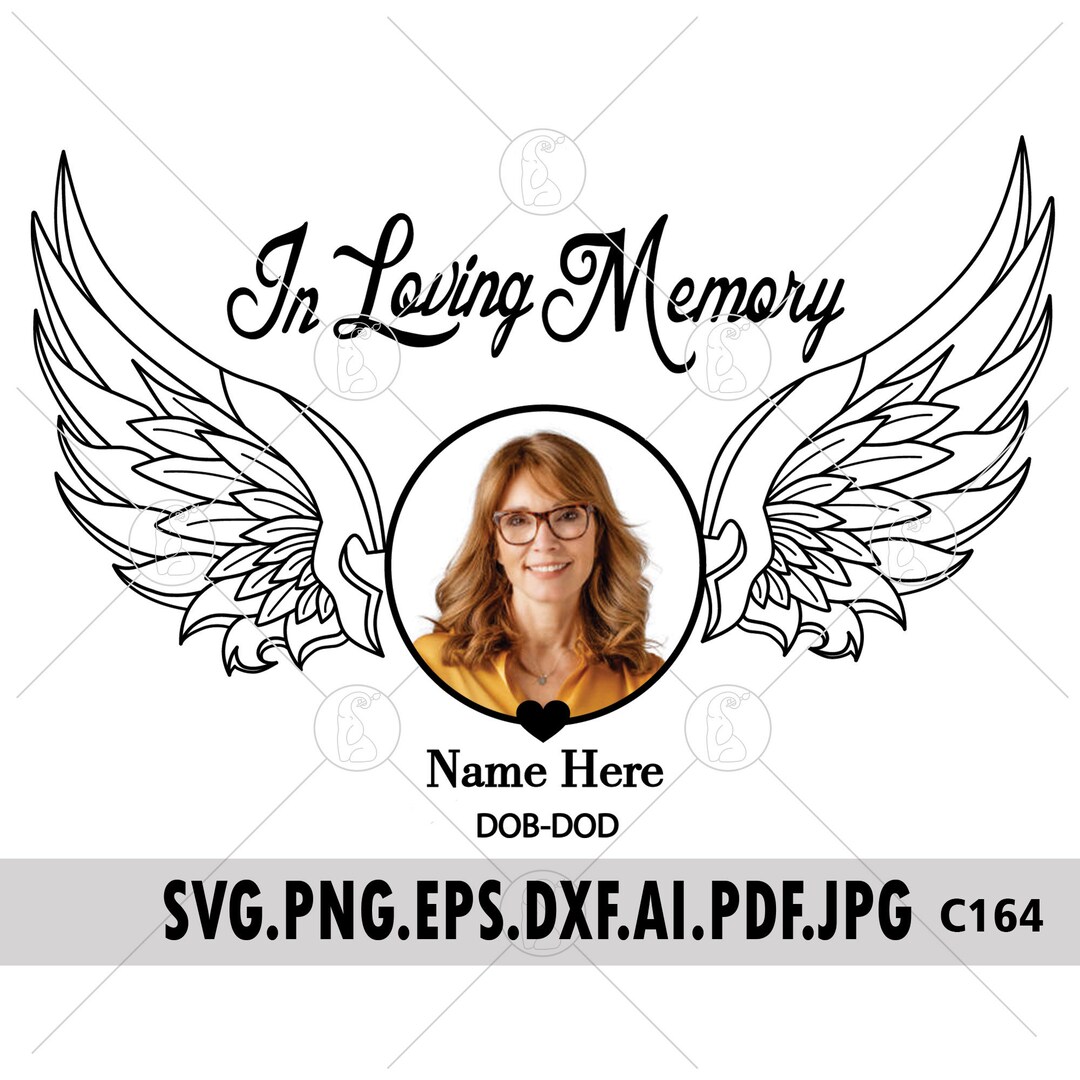 In Loving Memory Angel Wings Svg in Loving Memory Svg - Etsy