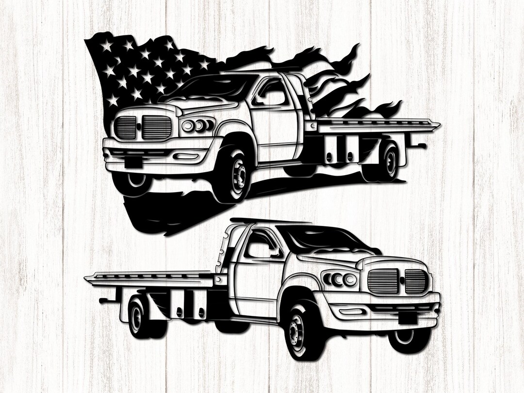 US Tow Truck Svg, Flatbed Towing Svg, Towing Svg, Tow Truck Clipart ...