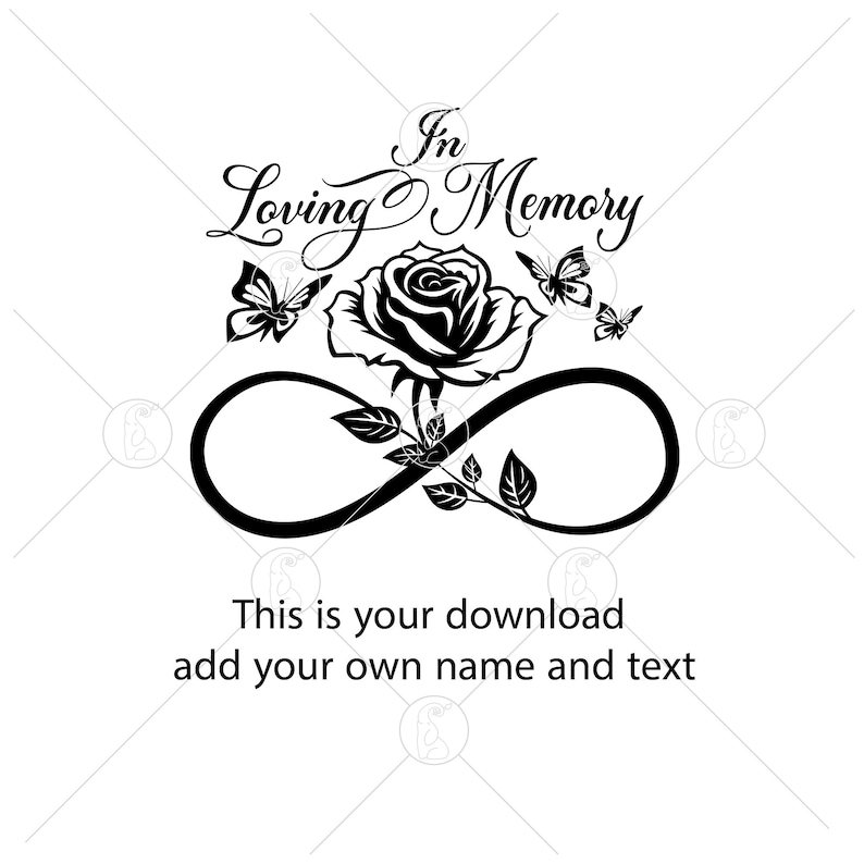 Memorial Rose Infinity SVG: in Loving Memory Design (digital Download ...