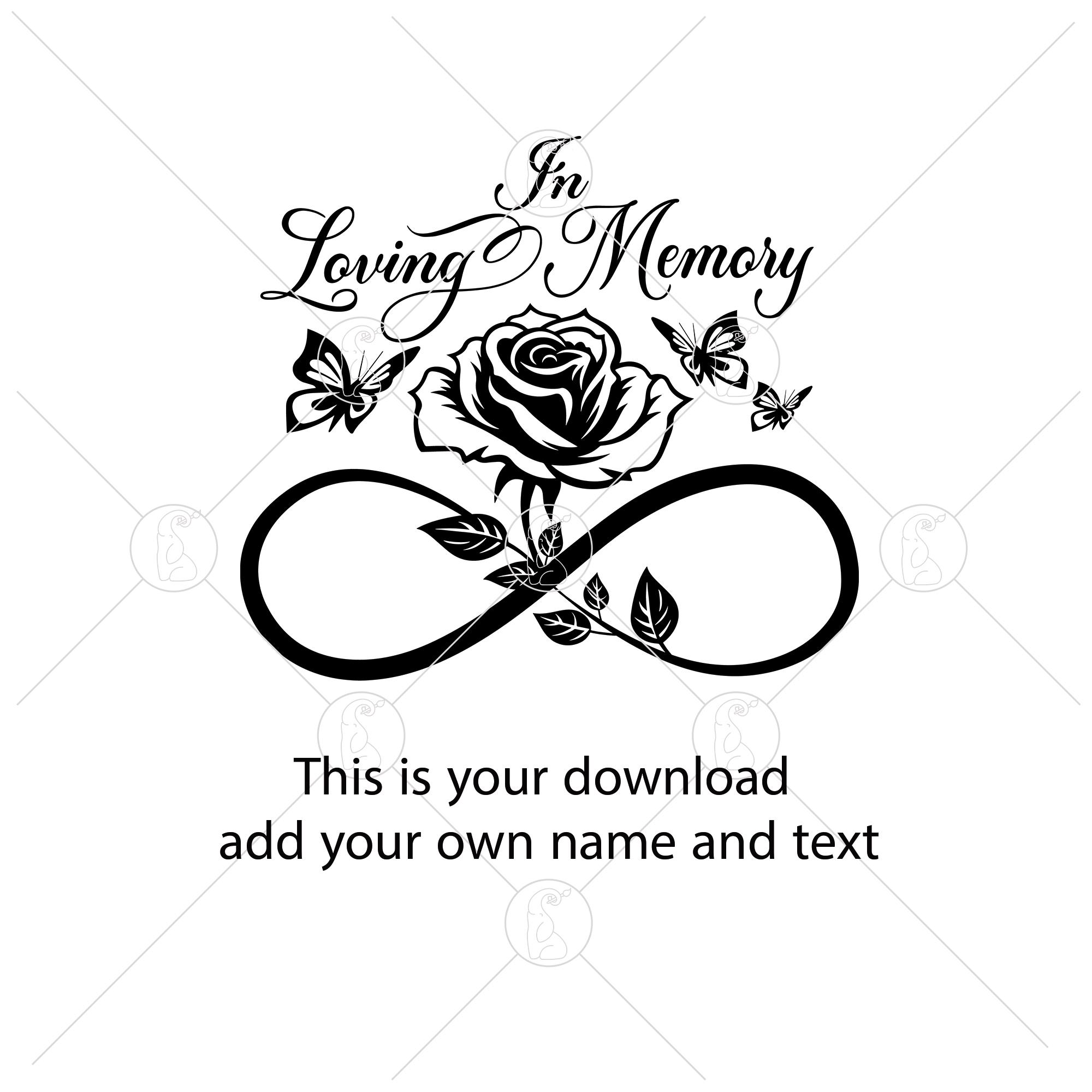 Memorial Rose Infinity SVG: in Loving Memory Design (digital Download ...