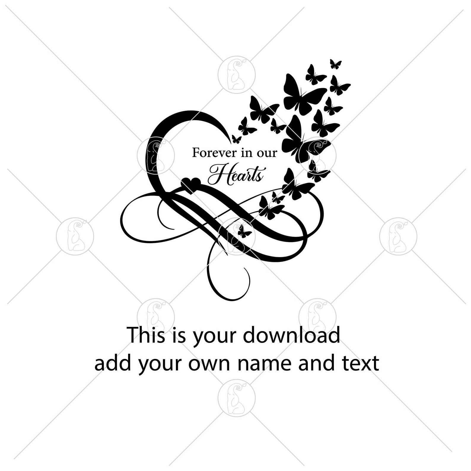 Butterfly Heart Memorial SVG PNG: Forever in Our Hearts Design (digital ...