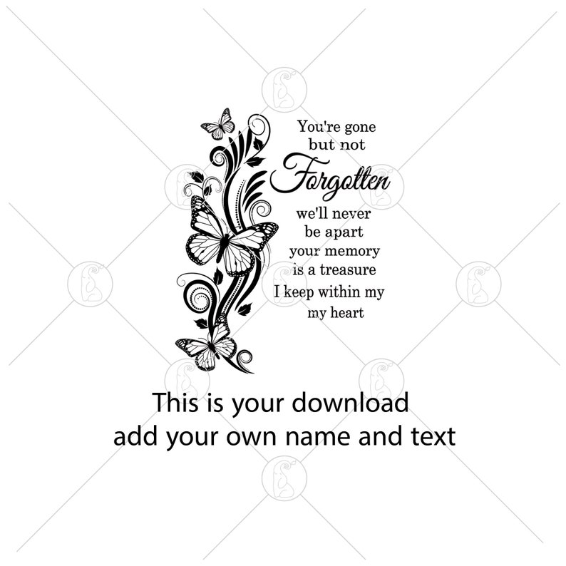 In Loving Memory SVG PNG: Butterfly Memorial Design (digital Download ...