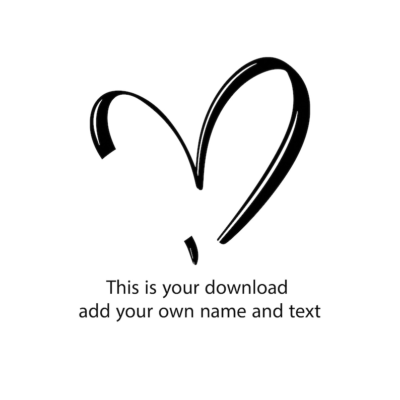 Heart Svg Heart With Name Svg Hand Drawn Heart Svg Heart - Etsy Canada
