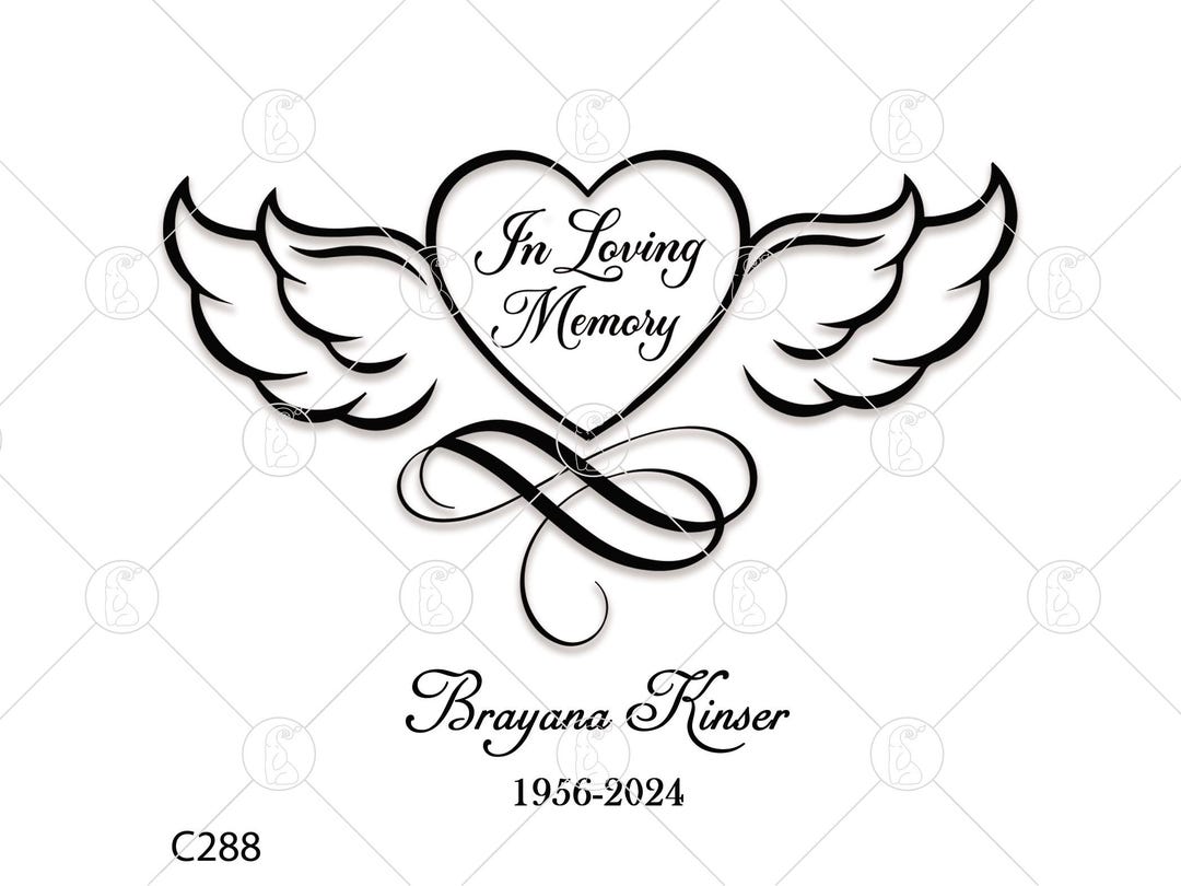 Angel Wings Memorial SVG PNG: in Loving Memory Design (digital Download ...