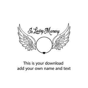 In Loving Memory Angel Wings Svg in Loving Memory Svg - Etsy