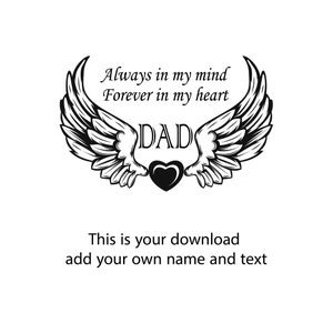 Dad Memorial SVG, in Loving Memory SVG, Rest in Peace SVG, Rip Dad Svg ...