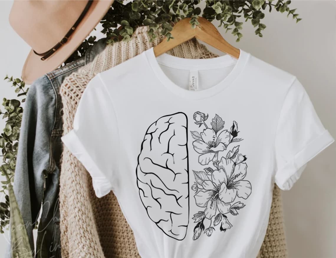 Floral Brain SVG Blooming Brain Svg Floral Brain Svg - Etsy