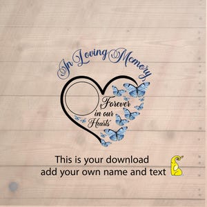 Memorial Butterflies Heart PNG: in Loving Memory Design (digital ...