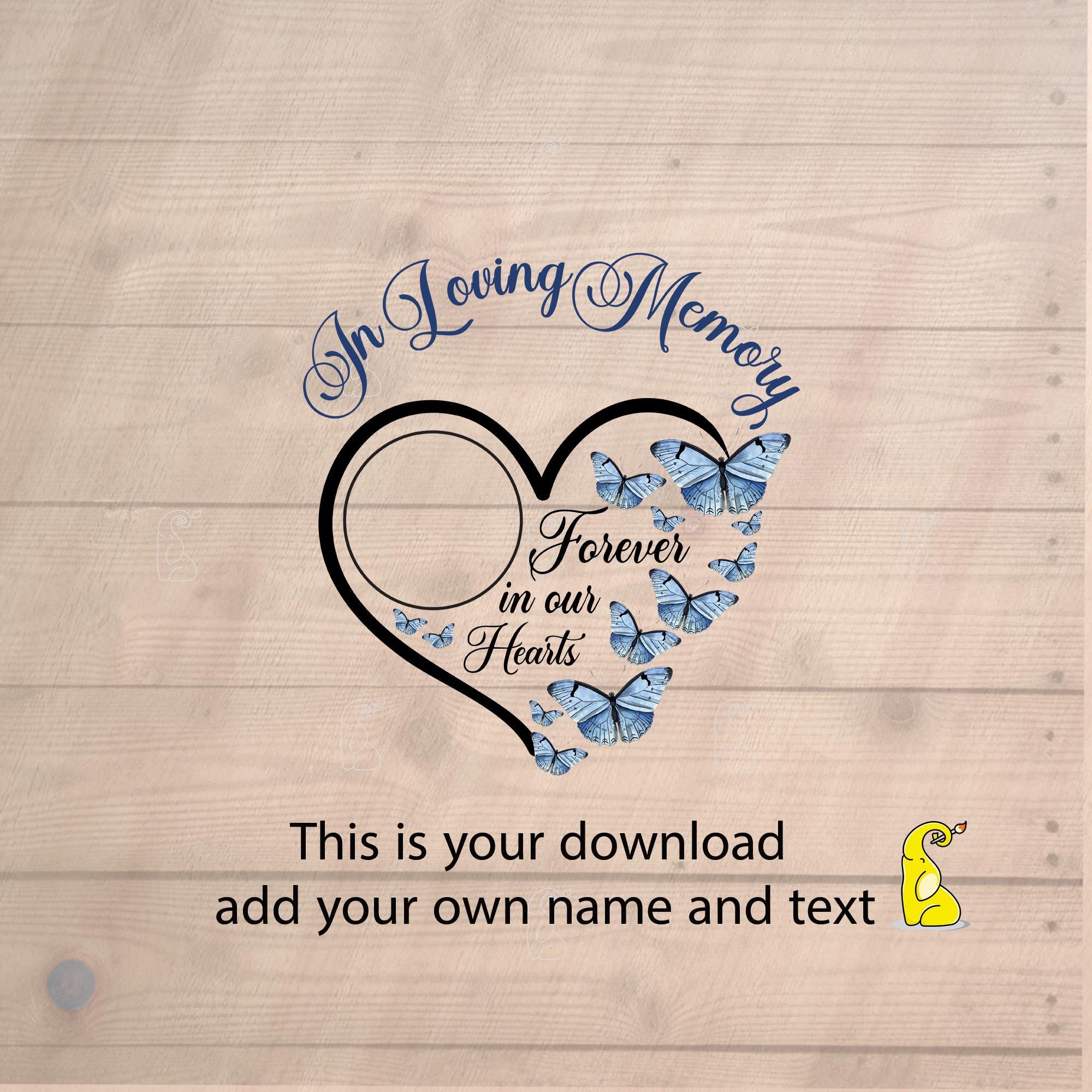 Memorial Butterflies Heart PNG: in Loving Memory Design (digital ...