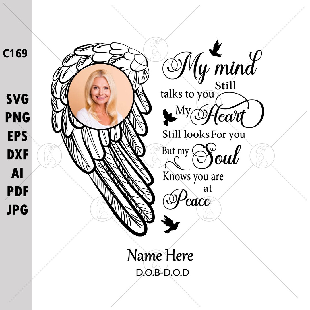 Memory Angel Wings, in Memory of Png, in Loving Memory Svg, Memorial ...