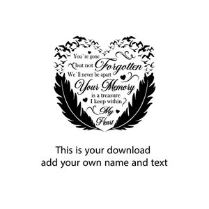 Memorial Svg, in Loving Memory Svg, Flying Birds From Feather Svg ...