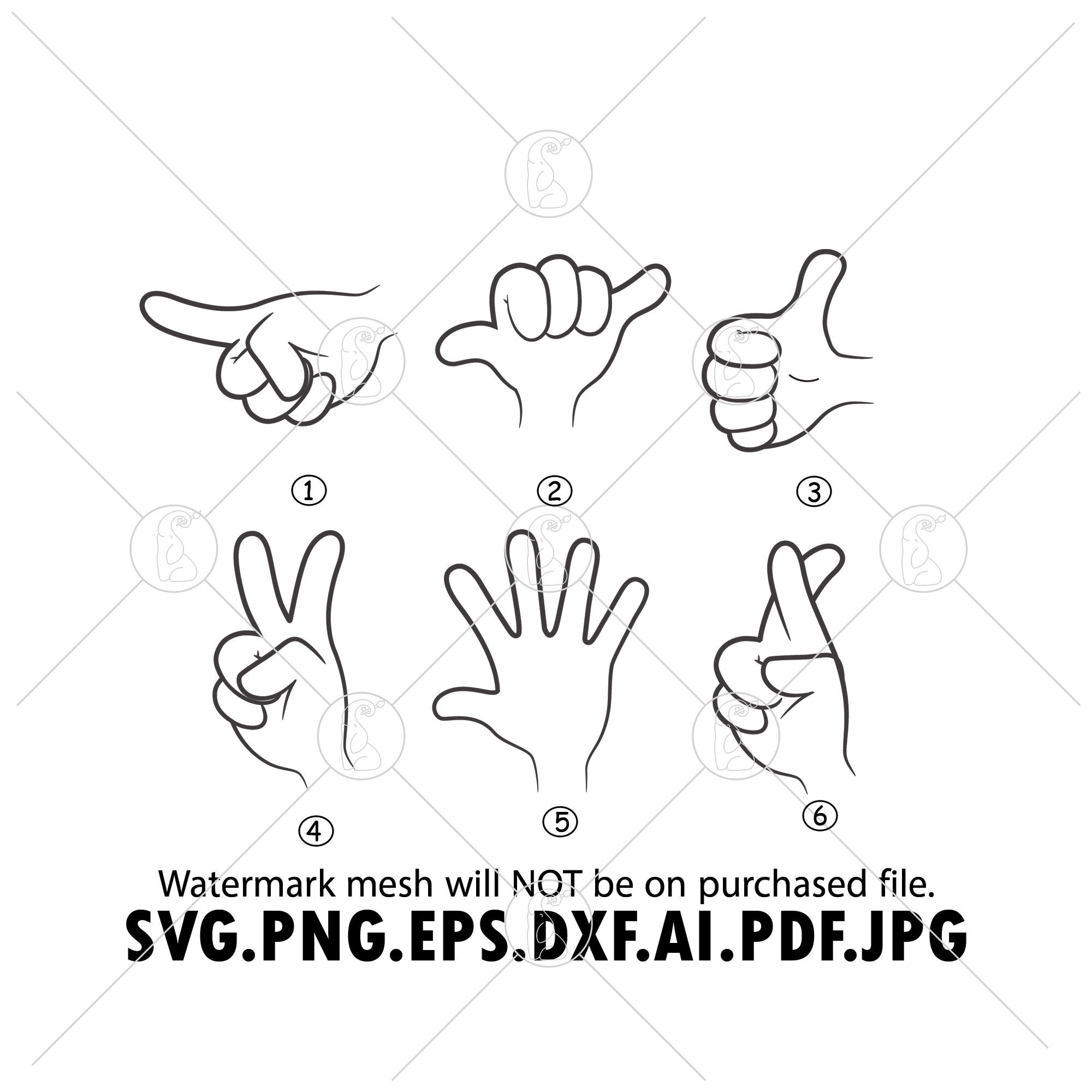 Hand Gestures SVG Hands Up Hand Signals SVG Thumb Svg Hand - Etsy