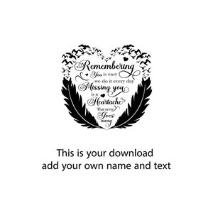 Memorial Feather & Birds SVG: Remembrance Quote (digital Download) - Etsy