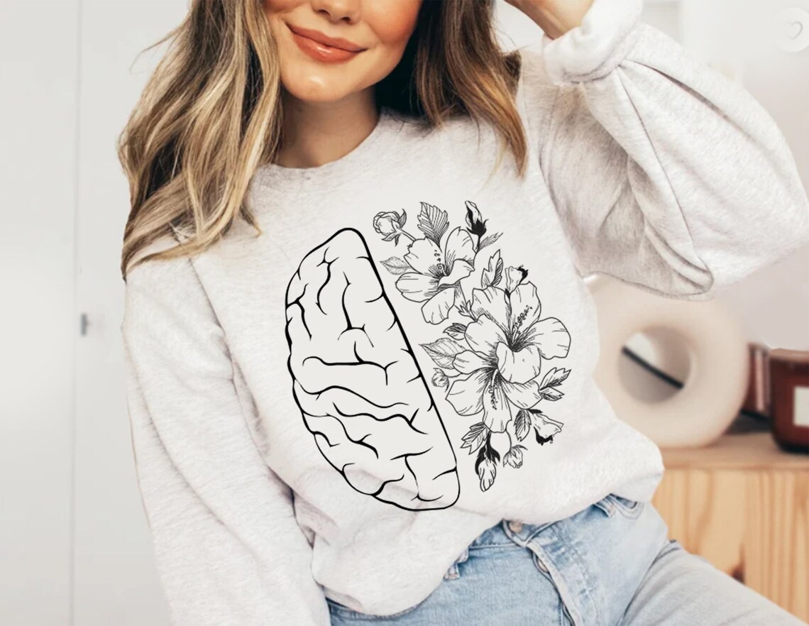 Floral Brain SVG Blooming Brain Svg Floral Brain Svg - Etsy