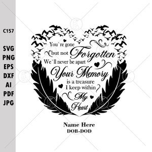 Memorial Svg, in Loving Memory Svg, Flying Birds From Feather Svg ...