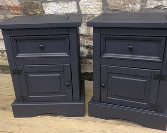Navy Blue Bedside Table - Etsy UK