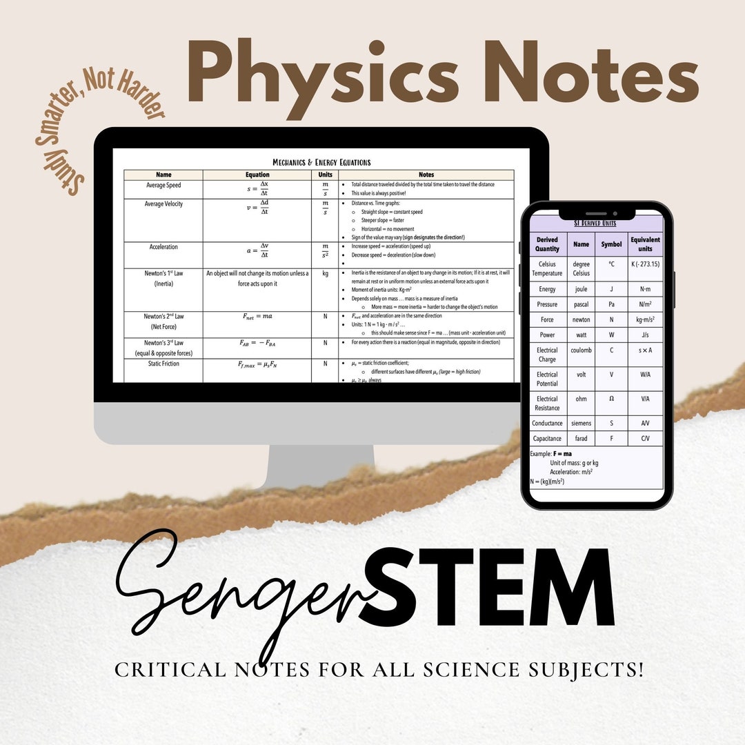 IGCSE / AP Physics Notes 40% Off - Etsy