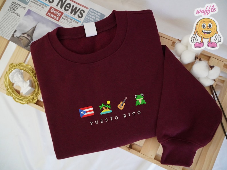 Embroidered Puerto Rico Sweatshirt, Boricua, Taino Crewneck, Flag ...