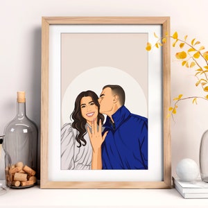 Personalized Couple Portrait, Portrait From Photo, Anniversary ...