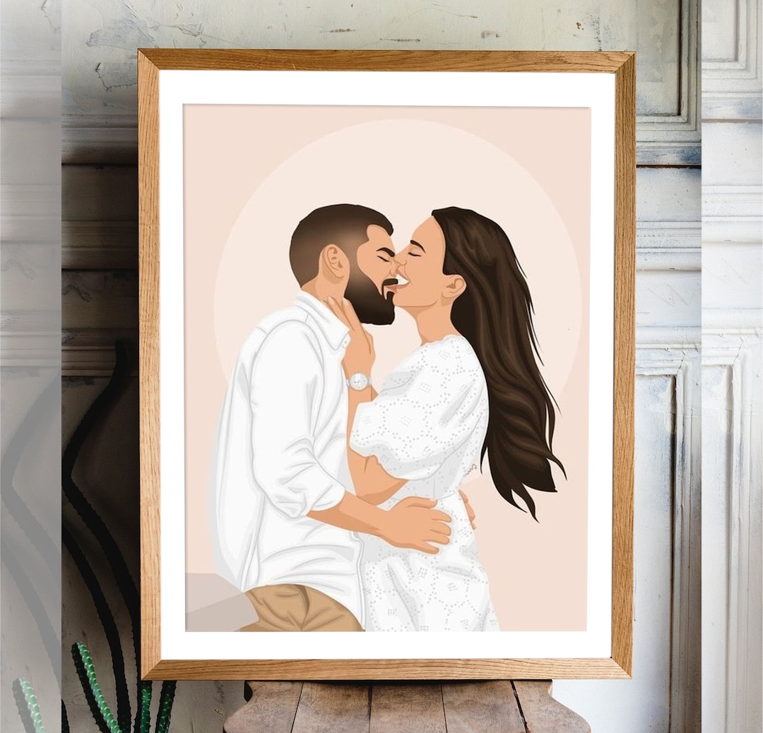 Personalized Couple Portrait Portrait From Photo Anniversary - Etsy