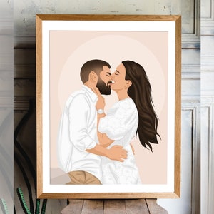 Personalized Couple Portrait Portrait From Photo Anniversary - Etsy