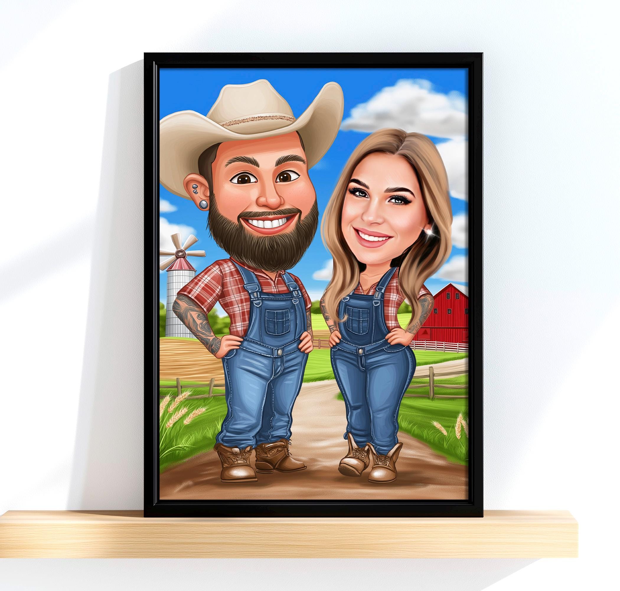 Custom Farmer Cartoon Portrait, Farmer Cartoon, Farmer Caricature ...