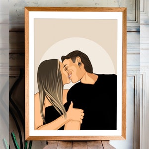 Personalized Couple Portrait Portrait From Photo Anniversary - Etsy