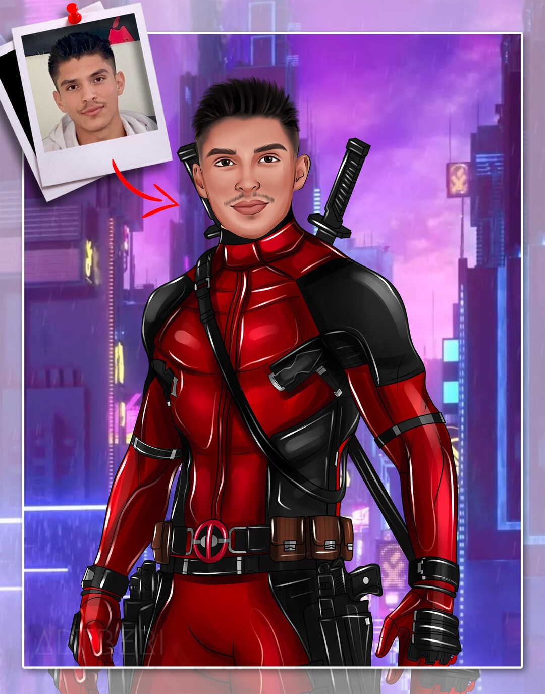 Custom Superhero Portrait From Photo, Superhero Portrait for Him ...