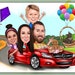 Custom Family Portrait With Car: A Unique Gift for Car Lovers and a ...