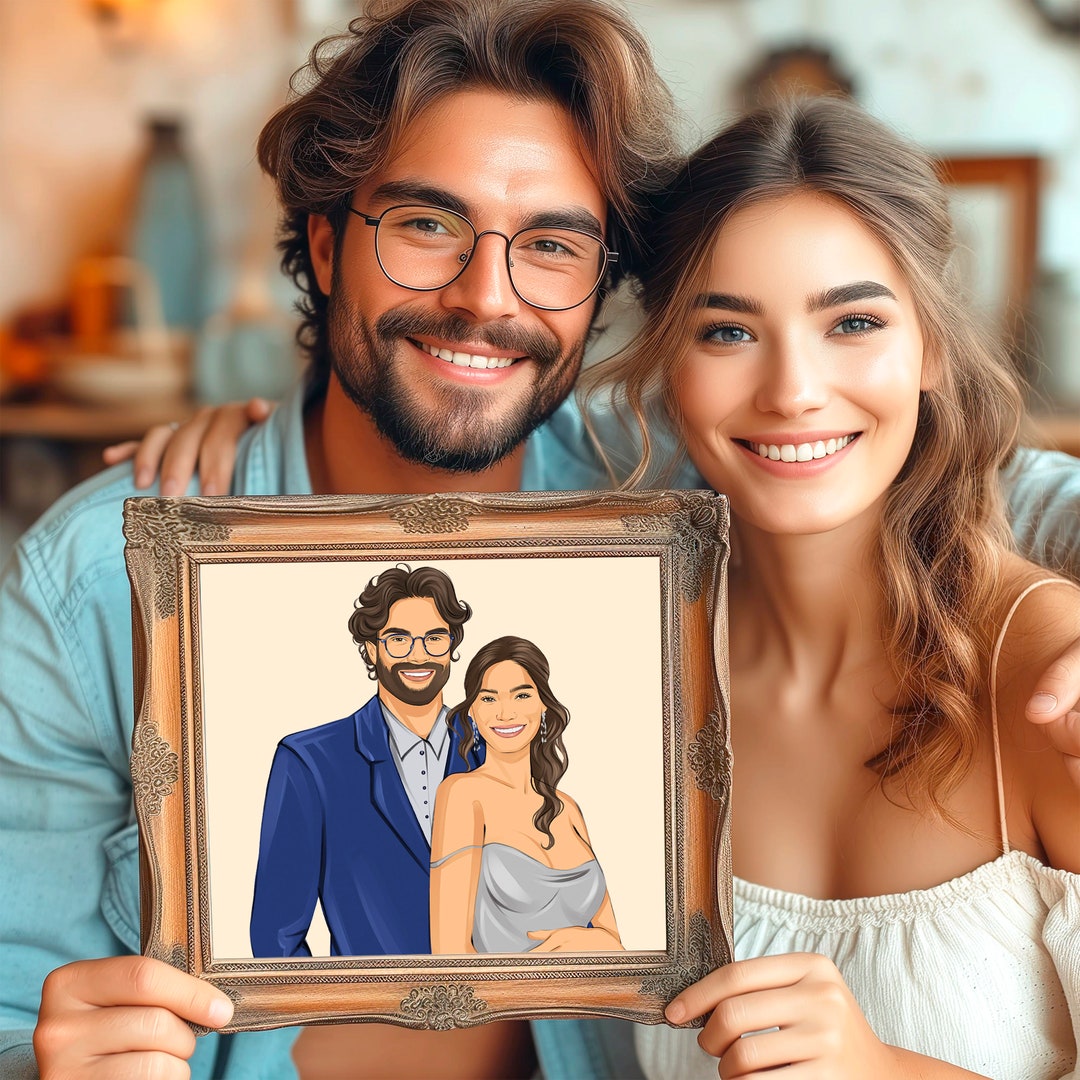 Personalized Portrait: Illustration for Couple, Portrait From Photo ...
