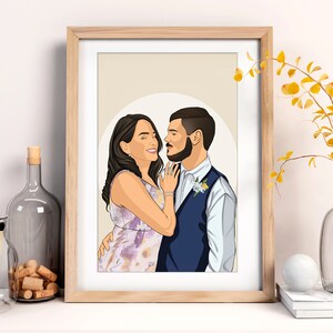 Personalized Couple Portrait, Portrait From Photo, Anniversary ...