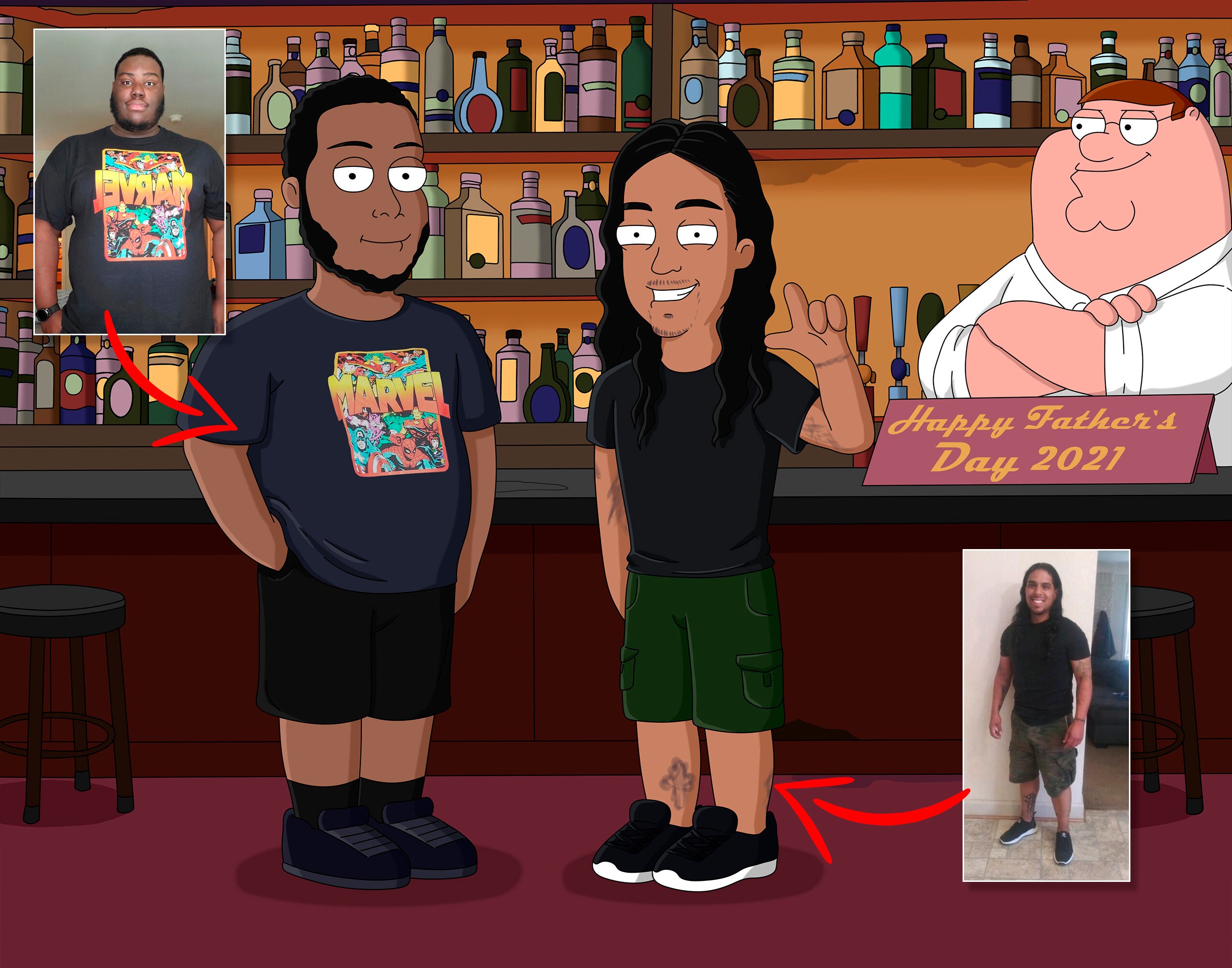 Custom Family Guy Style Portrait, Personalized Cartoon From Photo ...