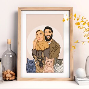 Personalized Couple Portrait, Portrait From Photo, Anniversary ...