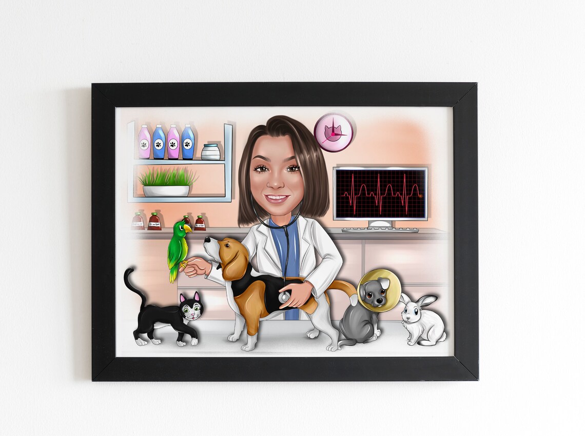 Personalized Veterinarian Gift, Custom Vet Print From Photo ...