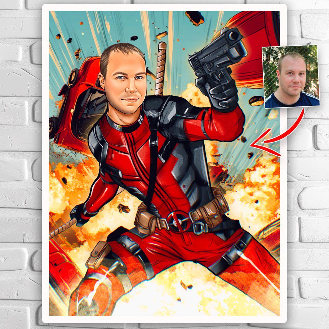Custom Superhero Portrait for Him – Personalized Gift for Boyfriend ...