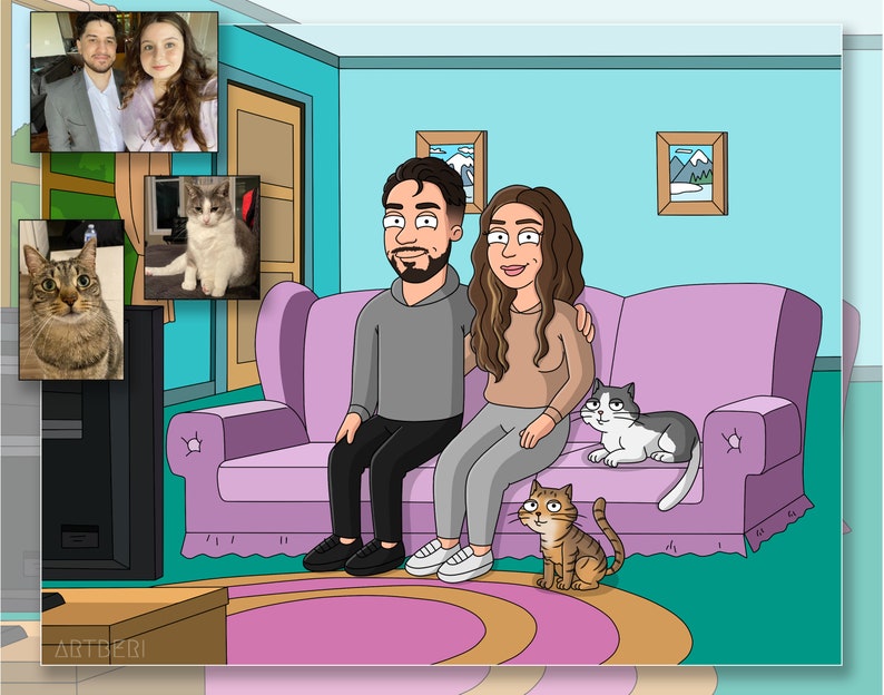 Personalized Couple Portrait Family Guy Custom Portrait - Etsy