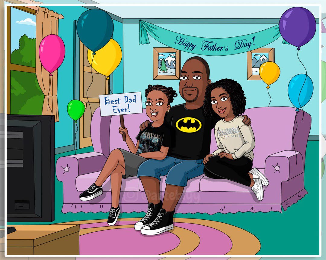 Custom Family Guy Style Portrait, Personalized Cartoon From Photo ...