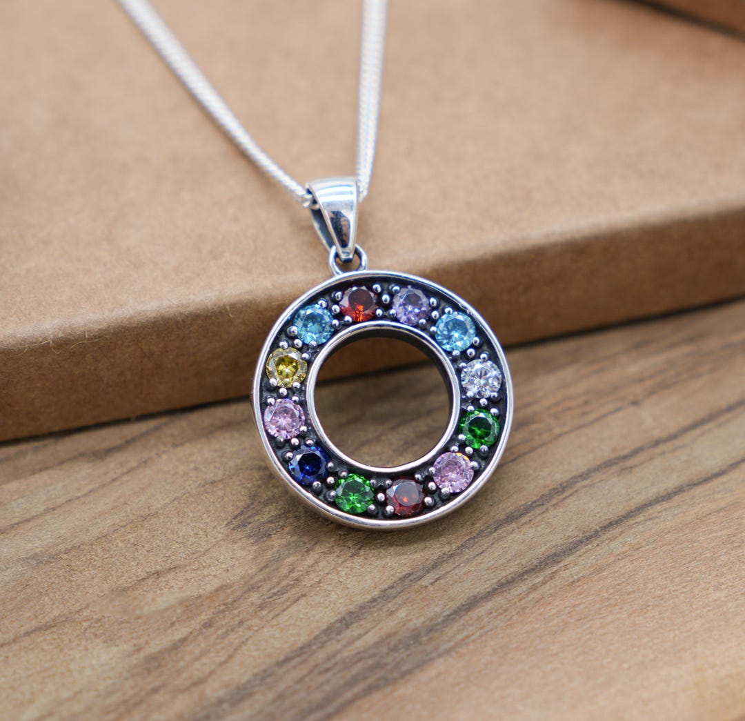 Silver Choshen Necklace With 12 Crystals, 12 Tribes Jewish Pendant ...