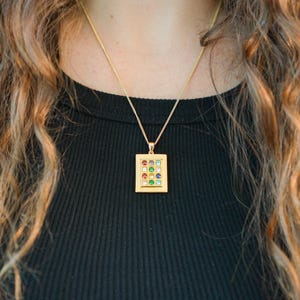 Gold Choshen Pendant With 12 Tribes Stones, Jewish Spiritual Gift From ...